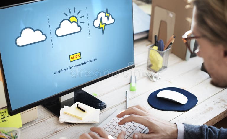 Weather Report Forecast Cloudy Clear Blustery Concept Stock Image ...