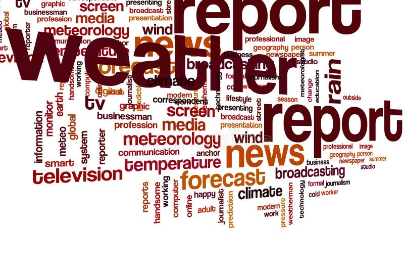 Weather report word cloud stock image. Image of communication - 155270955