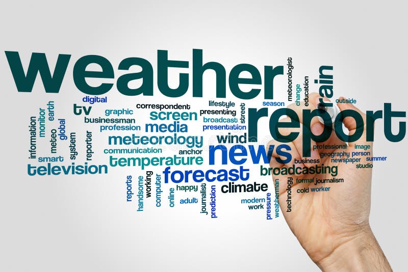 Weather report word cloud stock image. Image of climate - 88650605