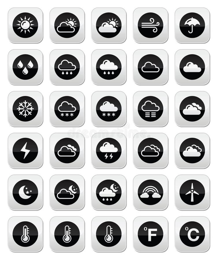 Weather Forecast Colorful Icons Set Stock Illustration - Illustration ...