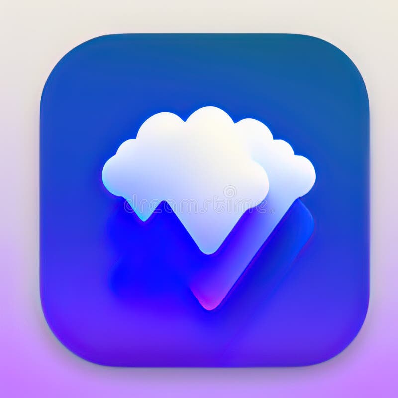 Weather Software App Icon. Generative AI. Stock Photo - Image of purple ...