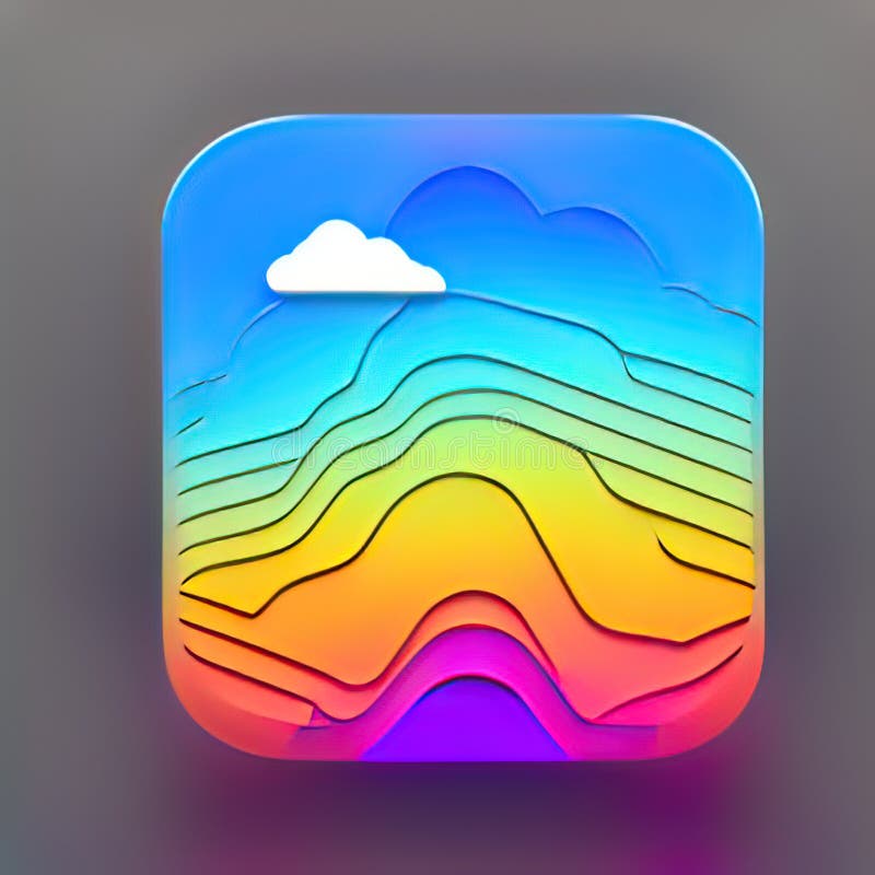 Weather Software App Icon. Generative AI. Stock Photo - Image of purple ...