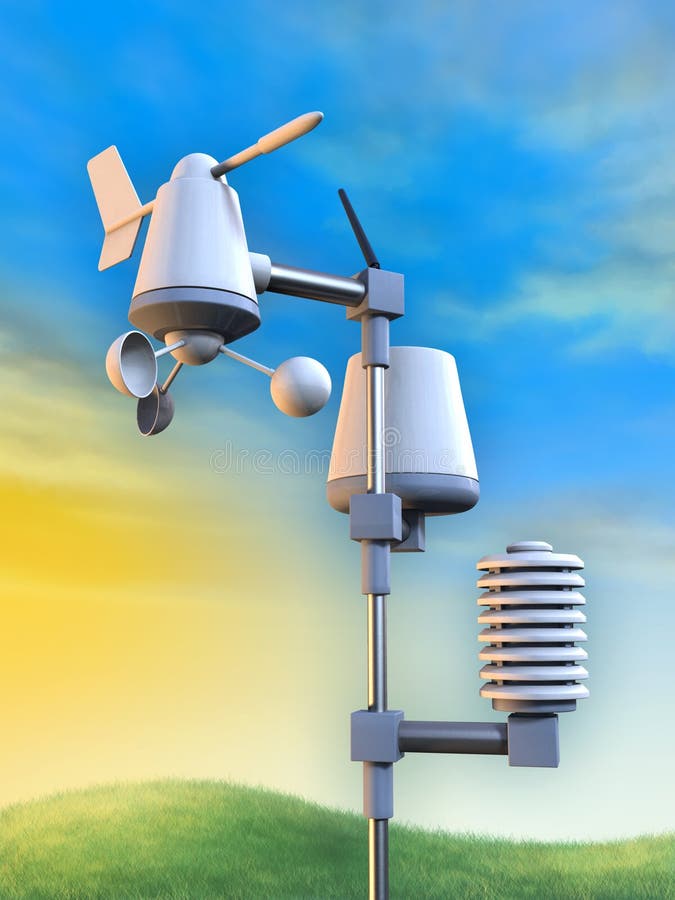 Meteorological Weatherstation Stock Illustration - Illustration of ...