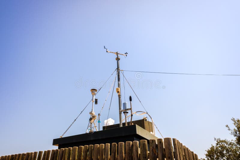 Weather Station with All Its Measuring Devices Stock Photo - Image of ...