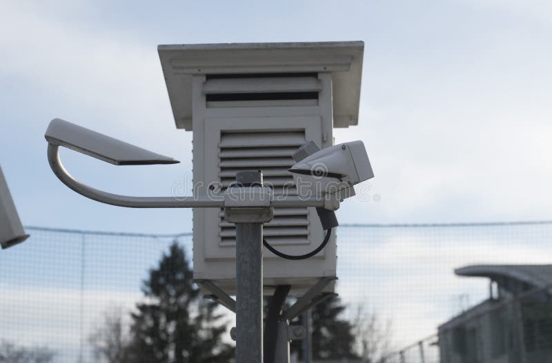 Weather Station with Different Measuring Instruments Stock Image ...