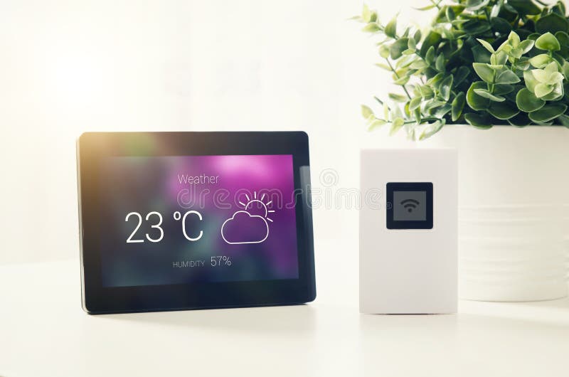 Weather Station with LCD Display Stock Image - Image of weather, clouds ...