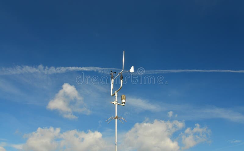 Weather Station stock image. Image of blue, gauge, anemometer - 48992611