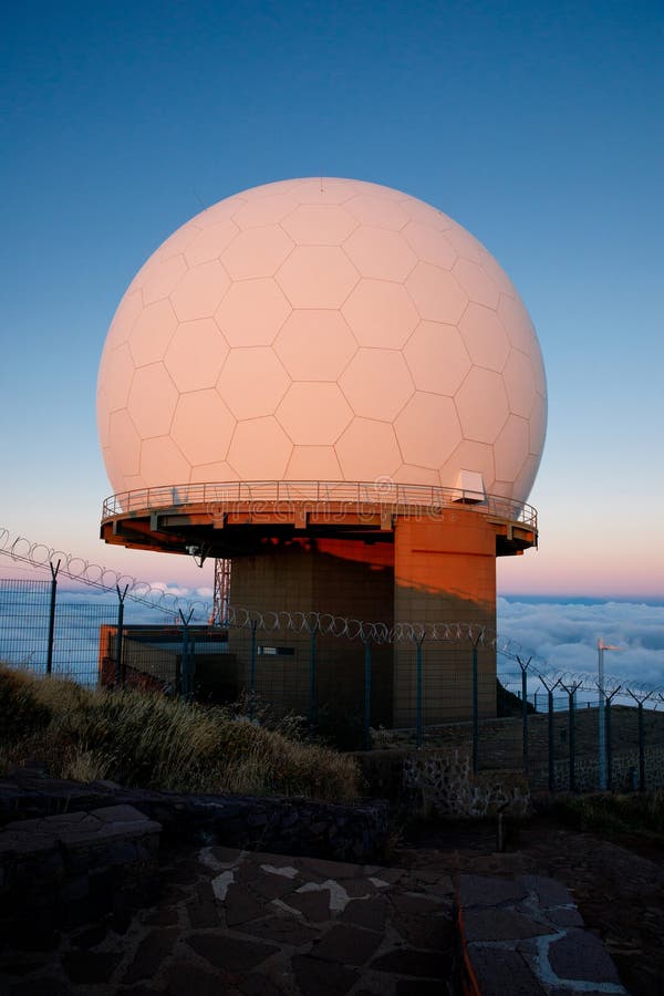 Weather Station, Meteorological Ball on a Mountain Peak Stock Photo ...