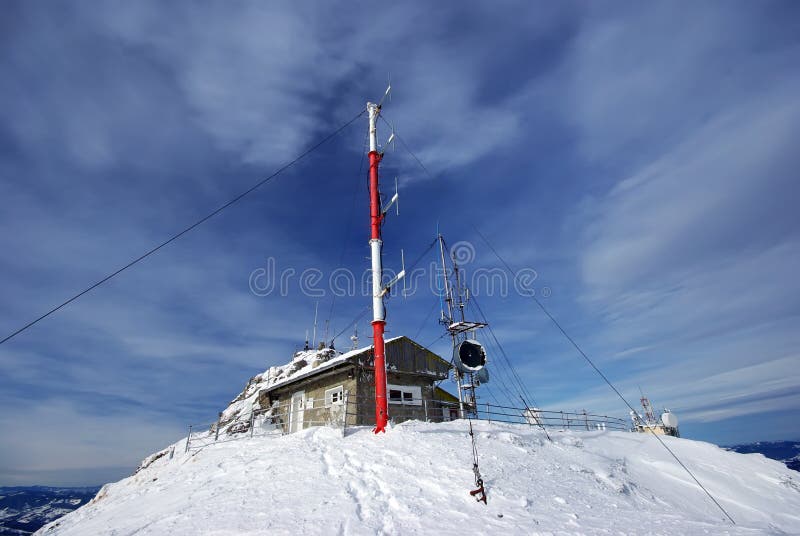 Weather Station on Mountain Top Stock Image - Image of meteorological ...