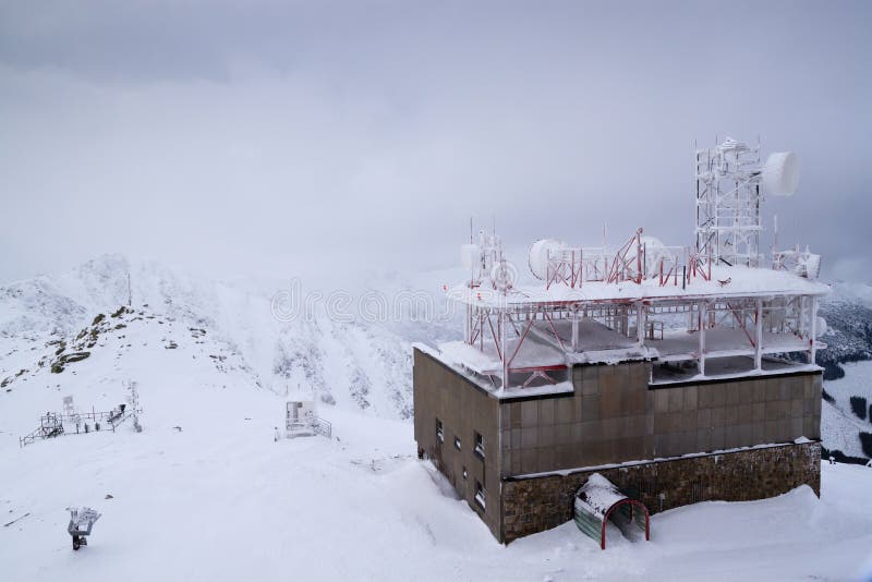Weather Station in the Mountains Stock Image - Image of alps, wireless ...