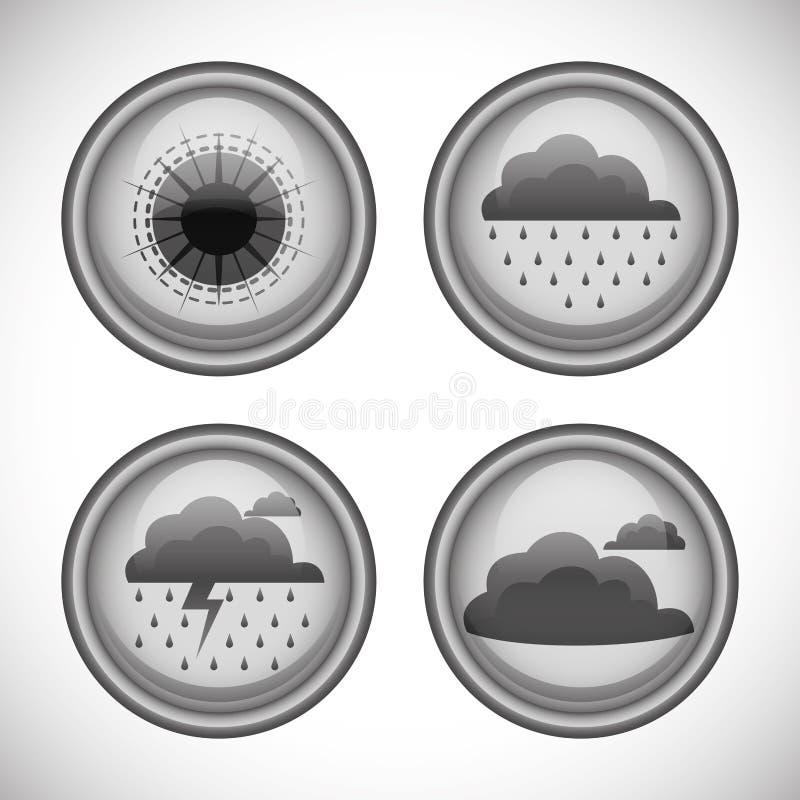 Set of Weather Status Icons Stock Vector - Illustration of night, shape ...