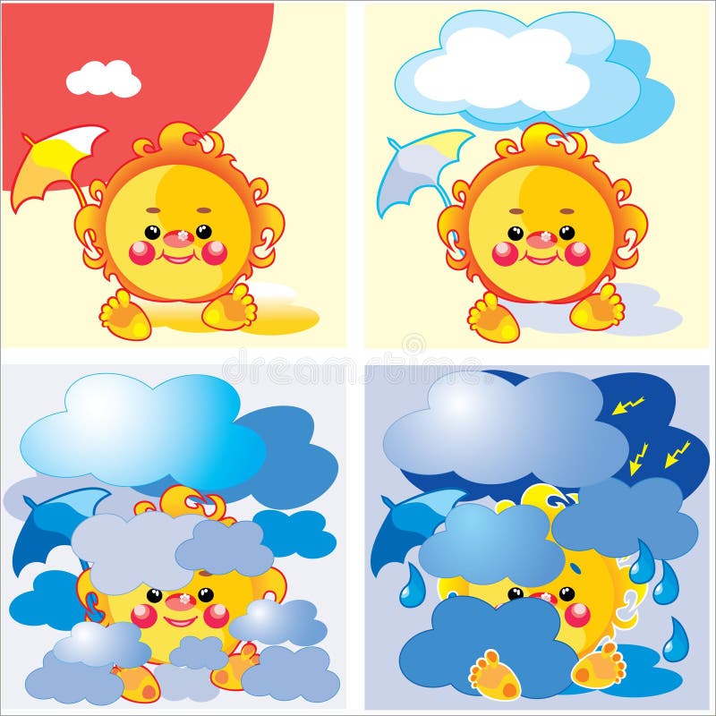 Weather summer set stock vector. Illustration of weather - 7131795
