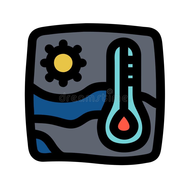 Weather Sun Temperature Thermometer Blue Waves Vector Design Stock ...