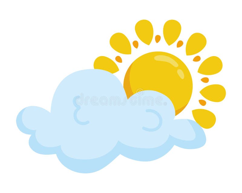 Weather sunny with clouds stock vector. Illustration of heat - 310871164