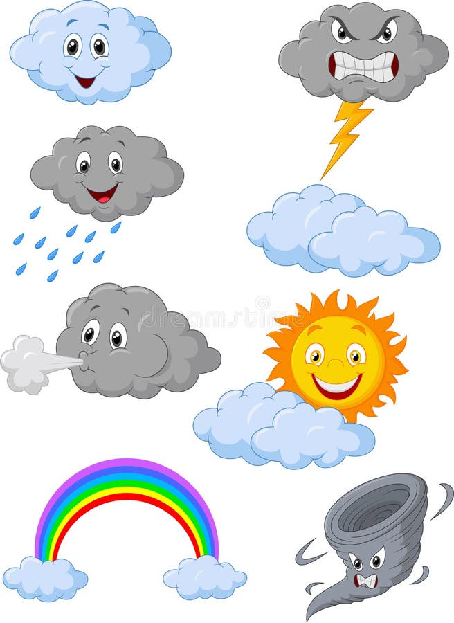 Weather symbol cartoon stock vector. Illustration of rain - 45749670