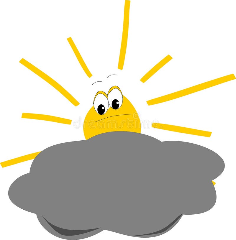 Weather Symbol: Funny Sun and Cloud Stock Illustration - Illustration ...