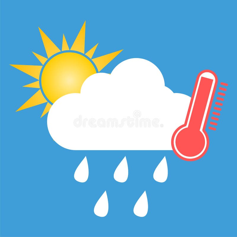 Weather Symbol Hot and Rain Stock Vector - Illustration of icon, snow ...
