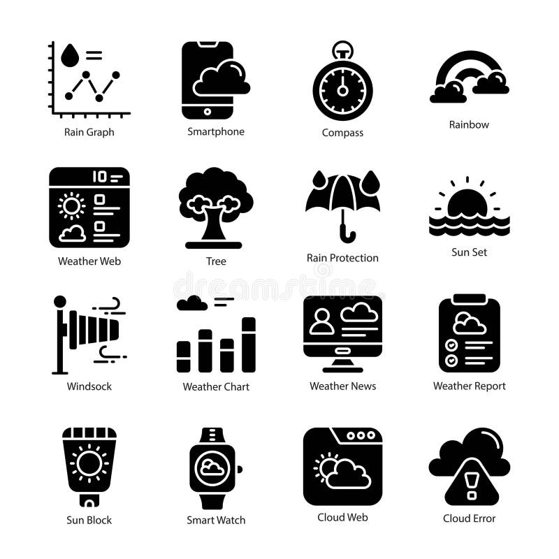 Weather Vector Solid Icon Design Illustration Weather Symbol On White Background Eps 10 File
