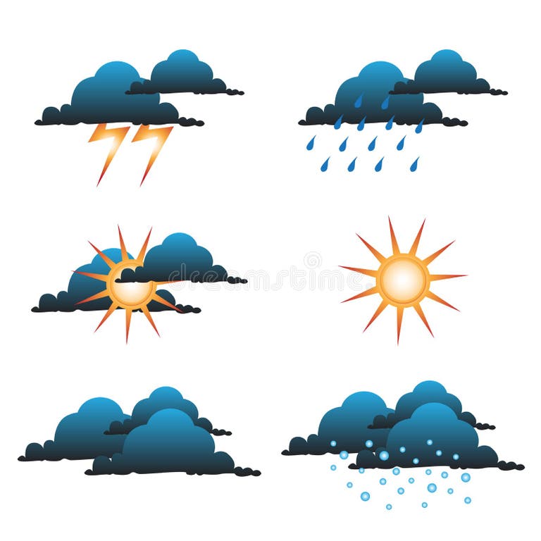Weather Symbols Overcast Stock Illustrations – 2,073 Weather Symbols ...