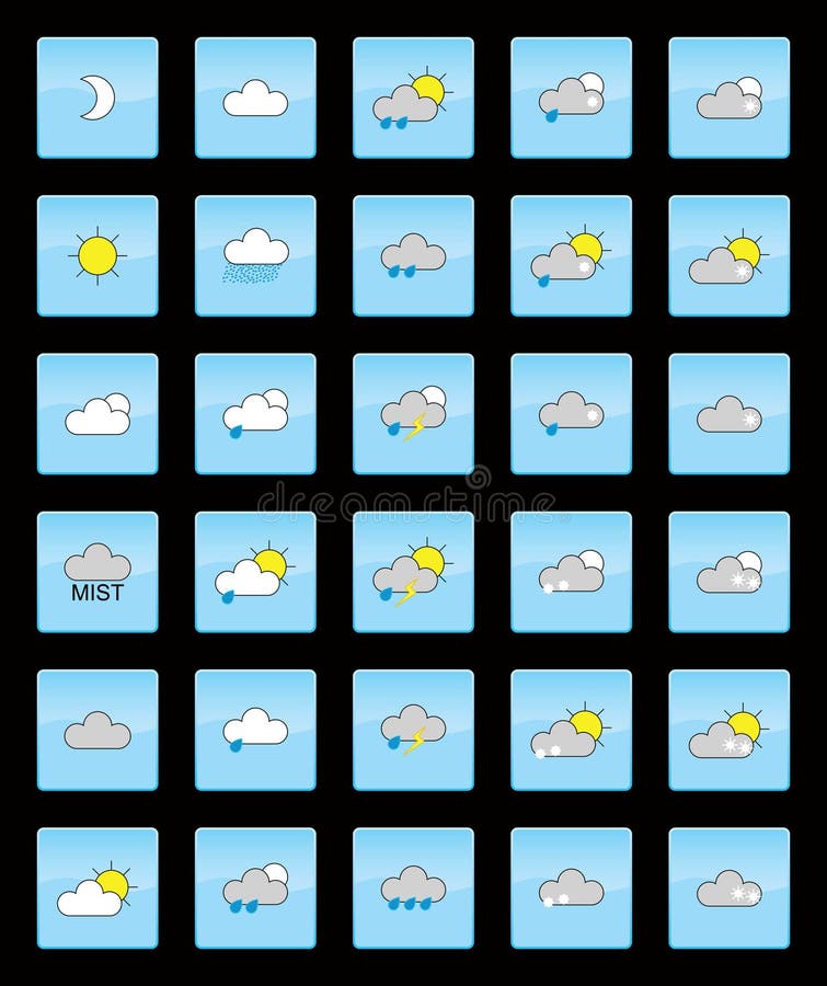Weather Symbols stock illustration. Illustration of symbols - 19835320