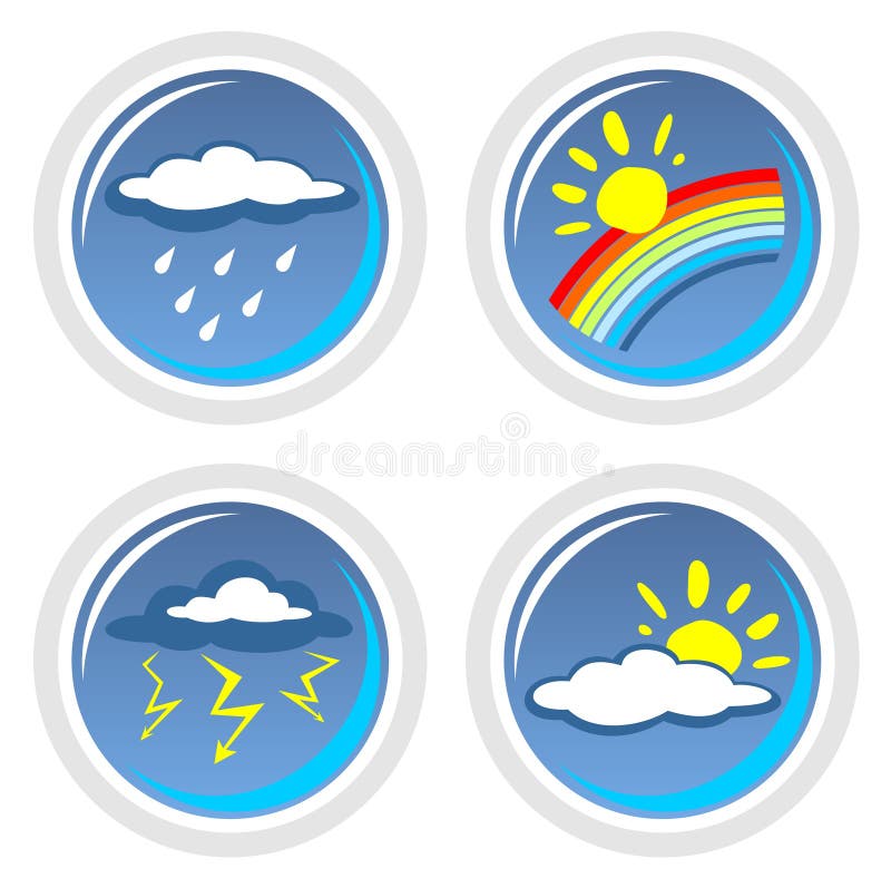 Weather symbols stock vector. Illustration of blue, cartoon - 5311952