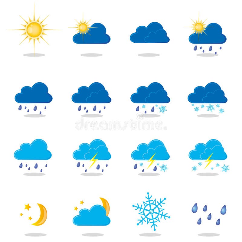 Weather Symbols stock vector. Illustration of symbol - 69730060