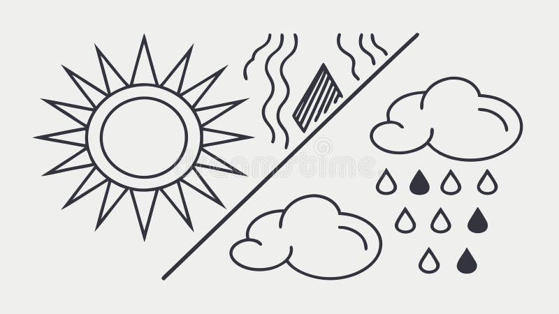 Weather Symbols Illustration, Sun, Clouds, Rain, Forecast, Vector ...