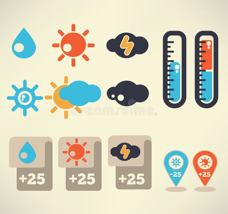 Weather symbols stock vector. Illustration of icon, infographic - 53942848