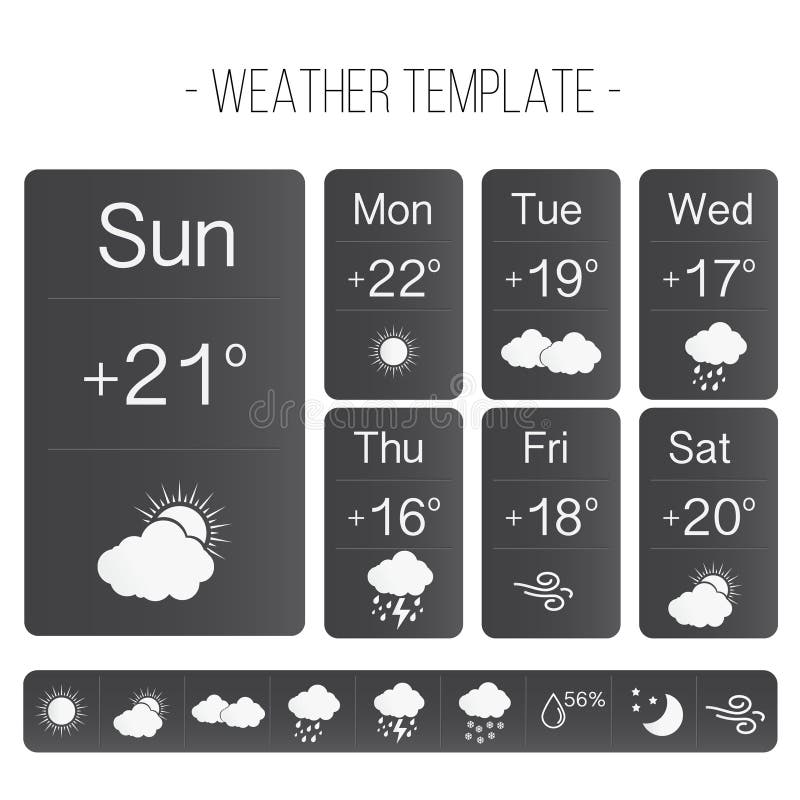 Weather App Template for Mobile App and Website Design Stock Photo ...