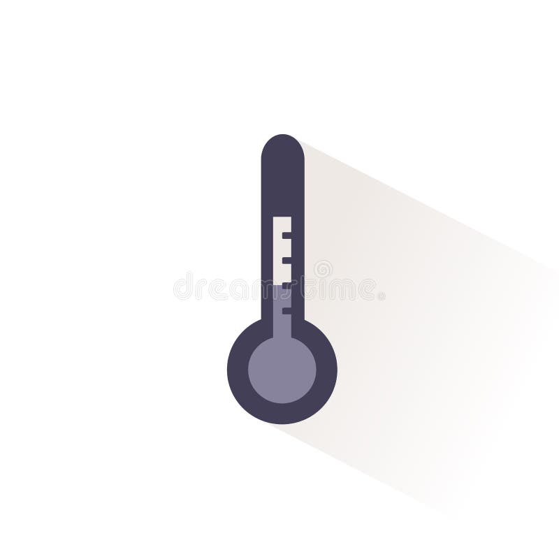 Weather Thermometer Icon with Shadow. Flat Vector Illustration Stock ...