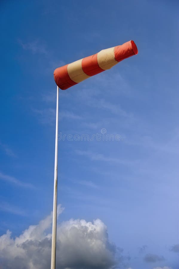 Windsock, Weather Vane for Airfields. Red and White Striped Fabric ...