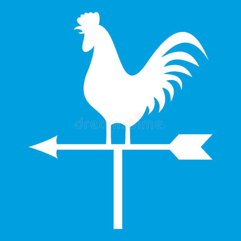 Weather Vane with Icon, Outline Style Stock Vector - Illustration of ...