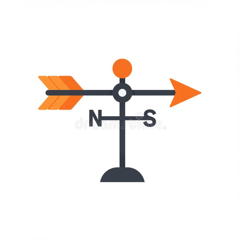 Weather Vane Illustration with a Bold, Simplified Design. it Features a ...