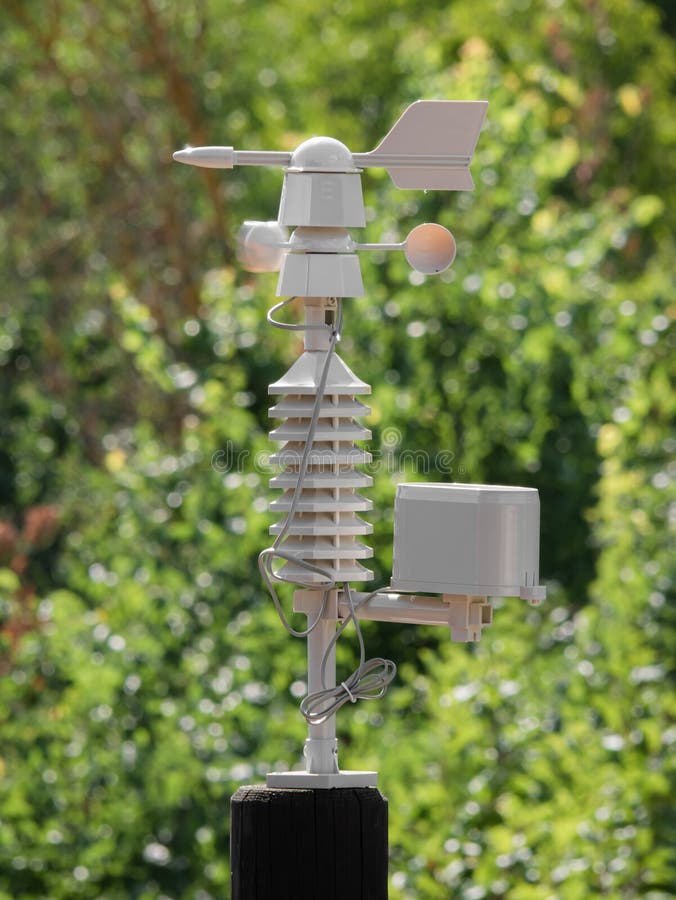 Anemometer or Wind Speed Meter Silhouetted Against Blue Background ...