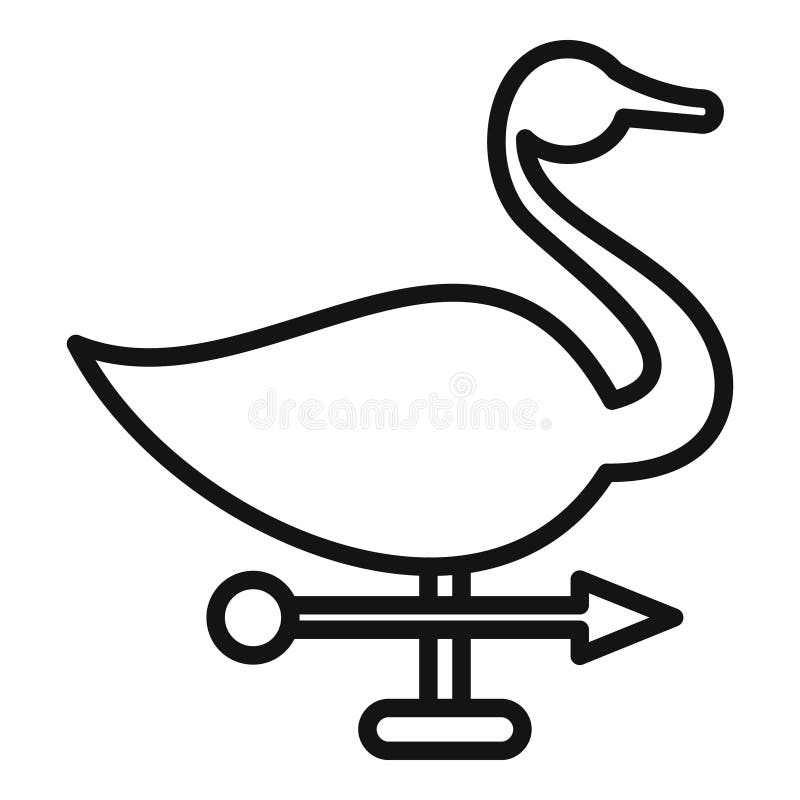 Weather Vane Showing Wind Direction with Duck Shape Design Stock Vector ...