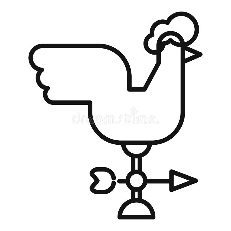 Weather Vane Showing Wind Direction with Rooster Icon Stock Vector ...