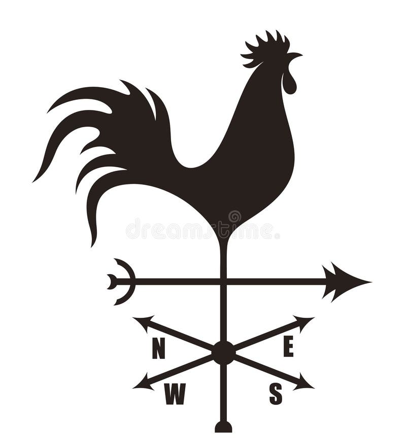 Illustrated Weather Vane stock illustration. Illustration of sunset ...