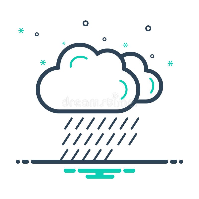 Black Mix Icon for Weather, Overcast and Rain Stock Vector ...