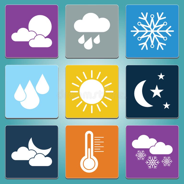 Weather web icons set stock vector. Illustration of index - 37732380