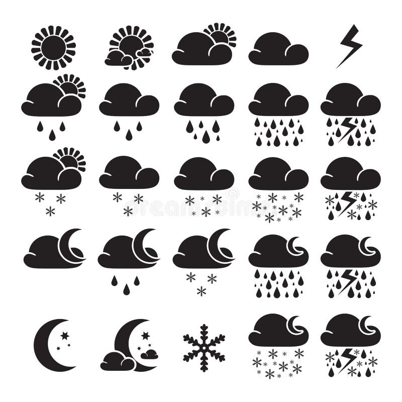 Weather Widget Interface Symbols Stock Illustration - Illustration of ...