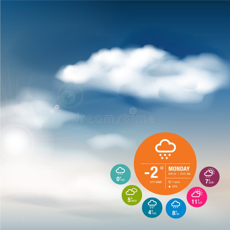 Weather Widget Template Sky Background Stock Illustrations – 2,513 ...