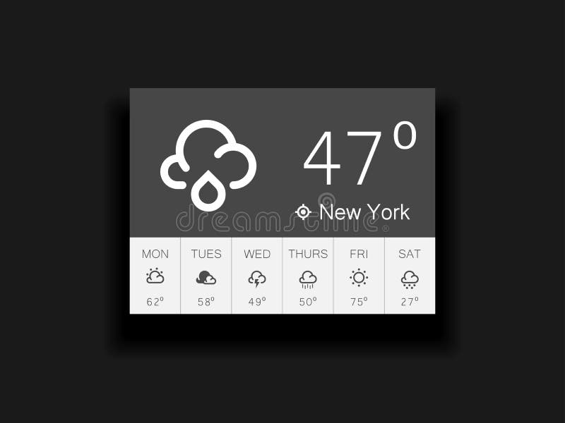 Weather Widget Template And Sky Background Stock Vector - Illustration ...