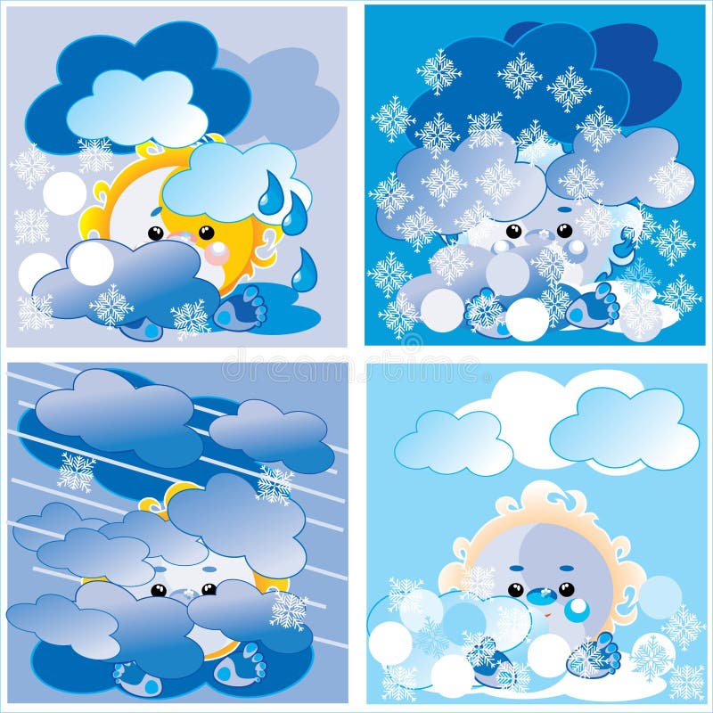 Weather winter set stock vector. Illustration of climate - 7131800