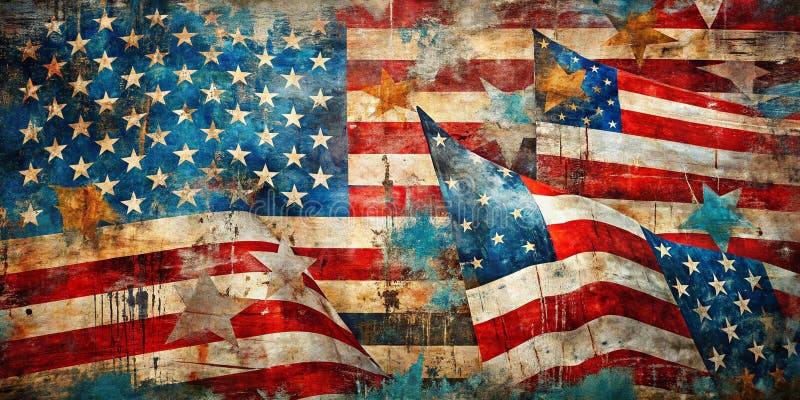 Weathered American Flag Collage a Powerful Visual of Patriotism Texture ...