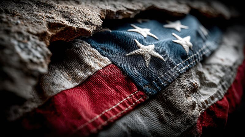 Weathered American Flag Draped Stock Illustration - Illustration of ...