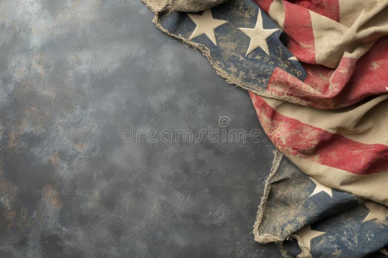 Weathered American Flag on Rustic Surface Symbolizing Patriotism and ...