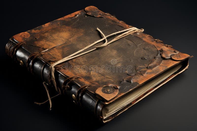 A Weathered Antique Book with a Leather Cover Stock Illustration ...