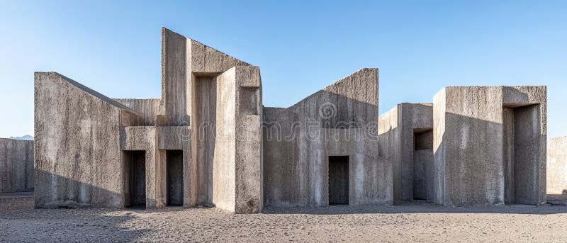 Weathered Architecture Rugged Building with Textured Walls and ...