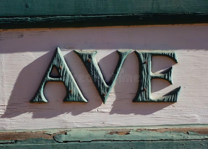 Weathered AVE on Sign in Colorado Stock Photo - Image of wooden, avenue ...