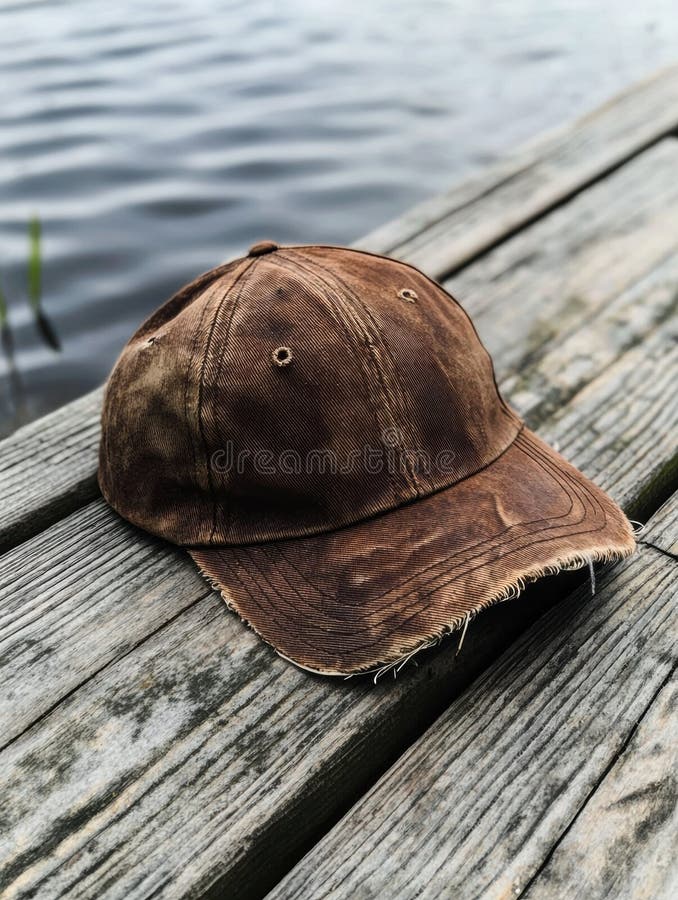 Weathered Baseball Cap on Wooden Dock Stock Illustration - Illustration ...